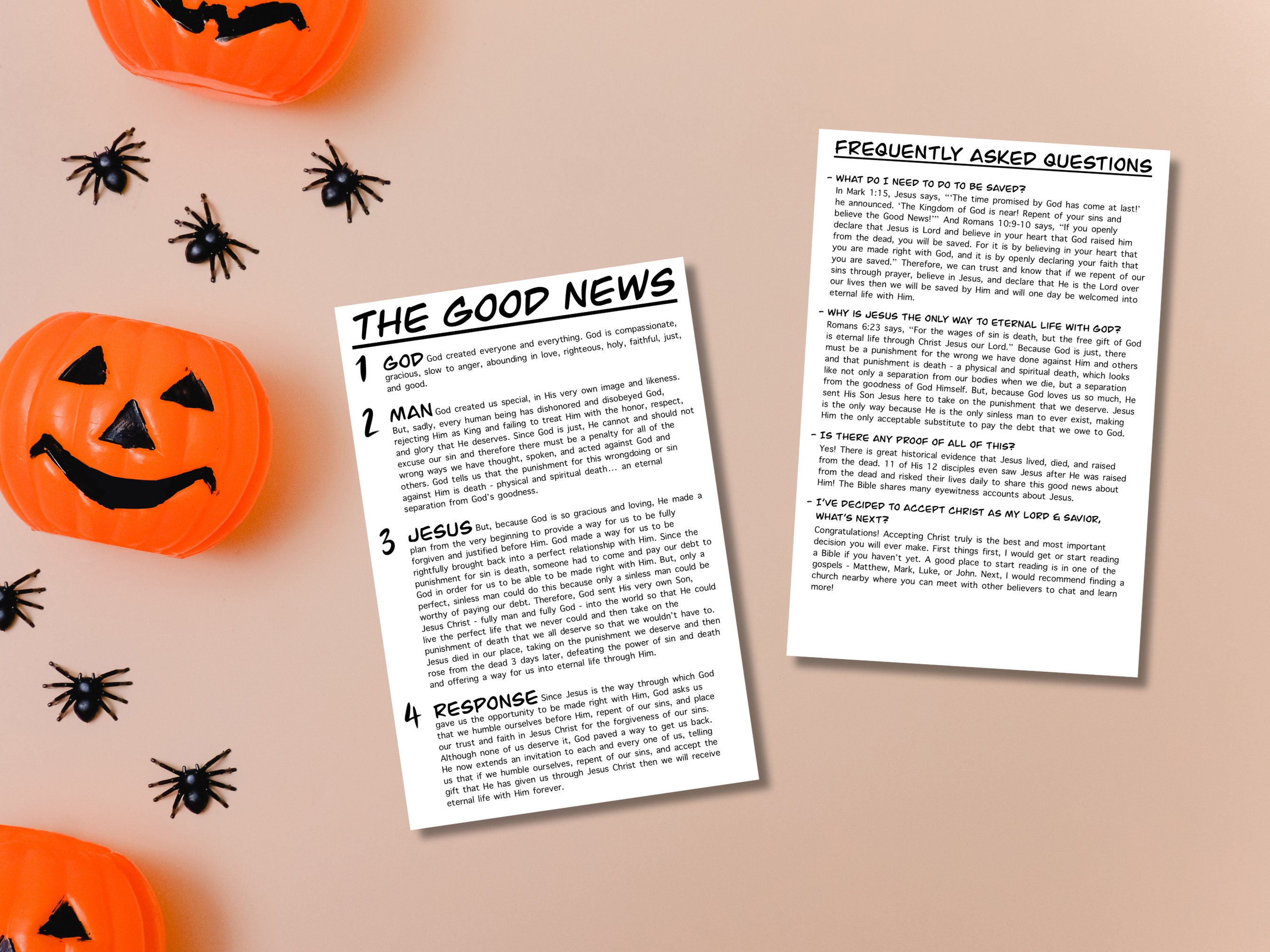 Halloween Gospel Tracts Christian Halloween Hand Out Cards Jesus Hand ...