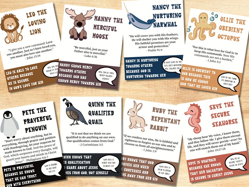 ABC Bible Verse Flashcards Kids Memory Verse Flashcards Homeschool ...