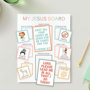 Kid Morning Board | Christian Homeschool Resource | Toddler Jesus Board ...