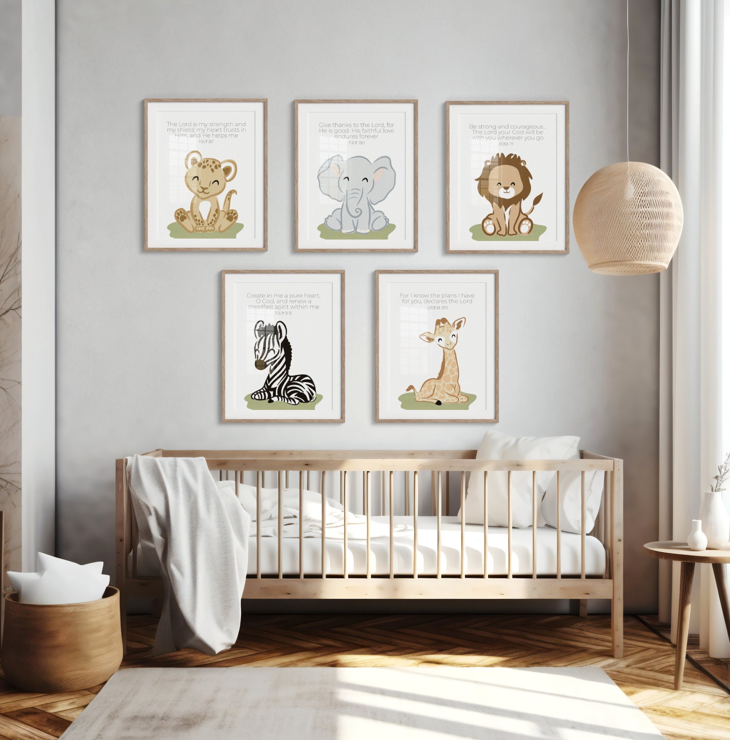 Safari Nursery Bible Verse Prints Christian Nursery Decor Christian Boy ...