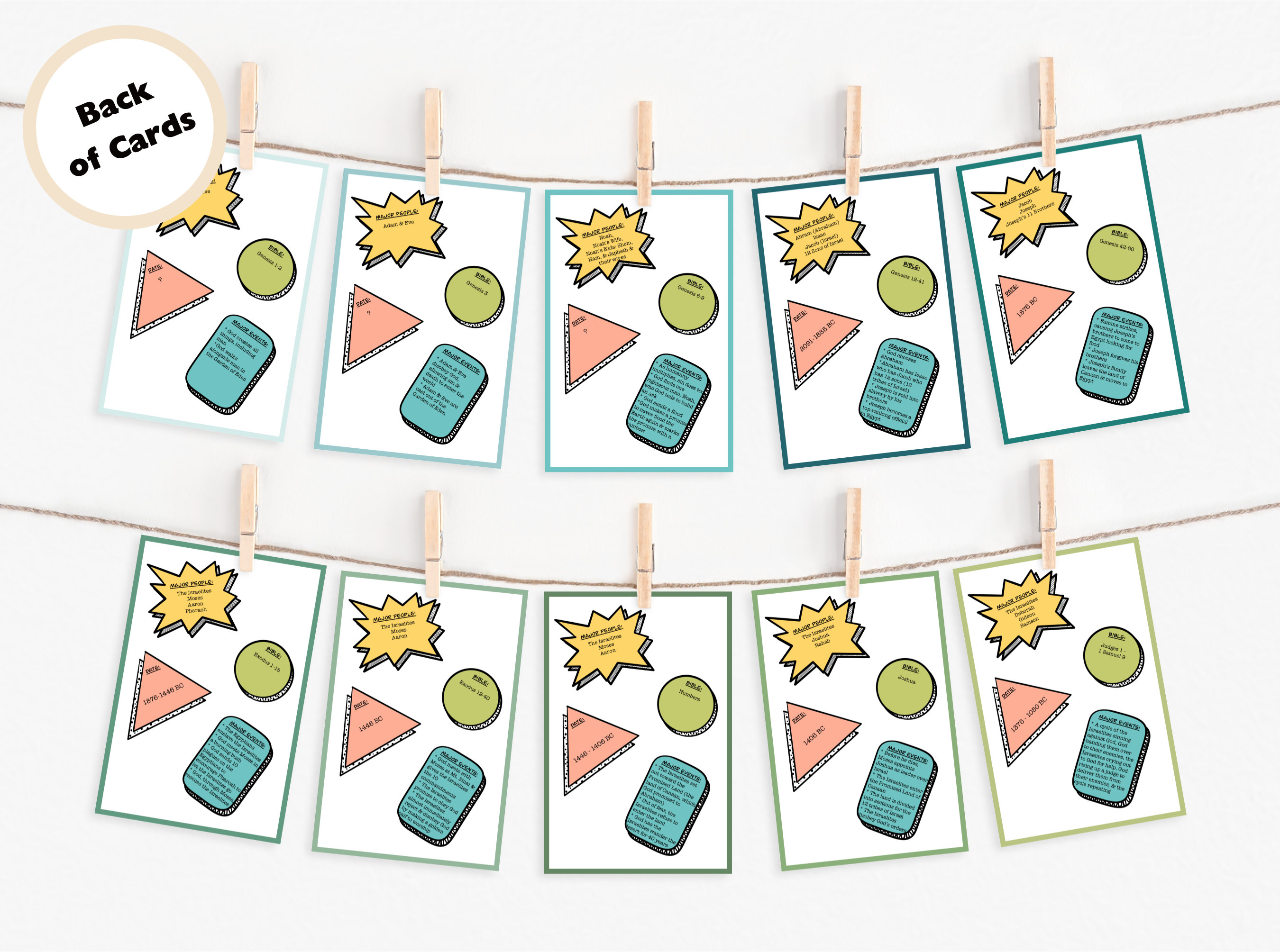 Bible Timeline Flashcards Kids Christian Resources Kids Bible ...