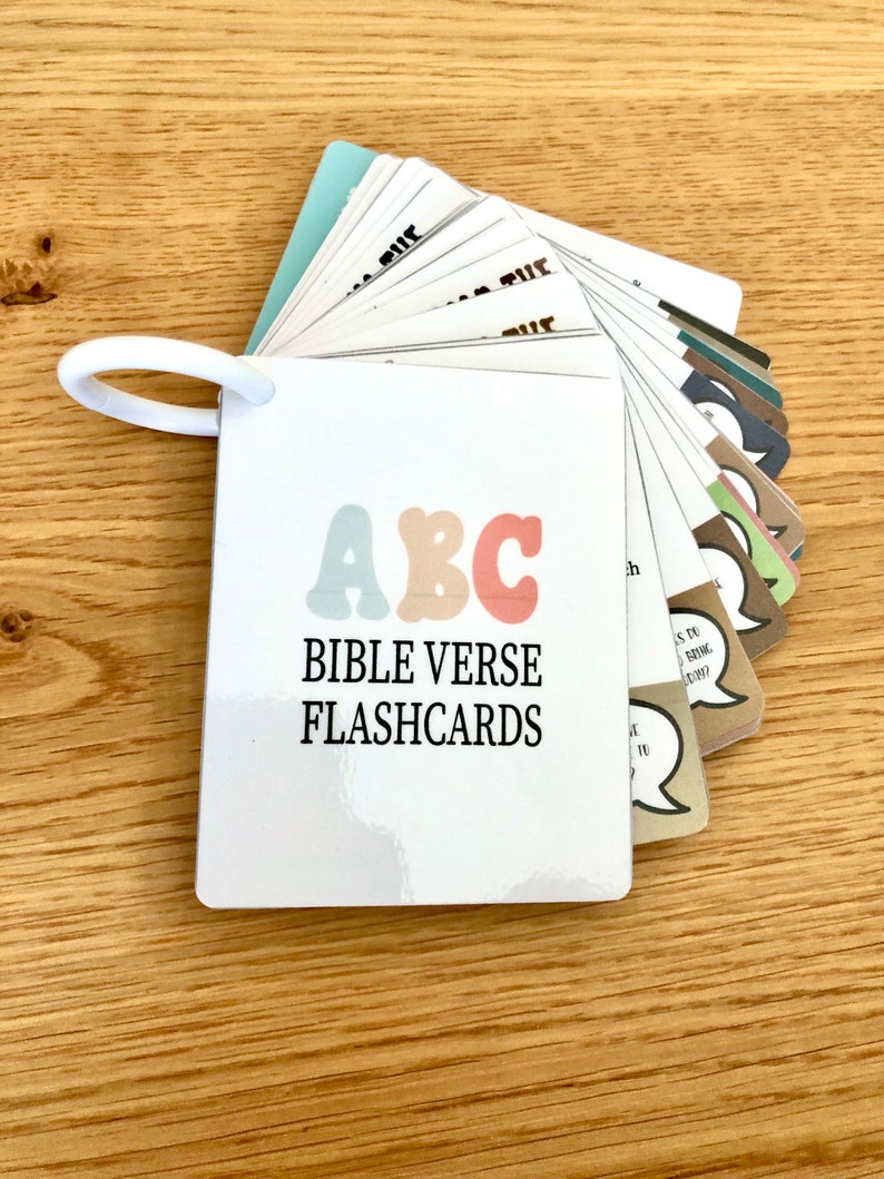 ABC Bible Verse Flashcards Kids Memory Verse Flashcards Homeschool ...