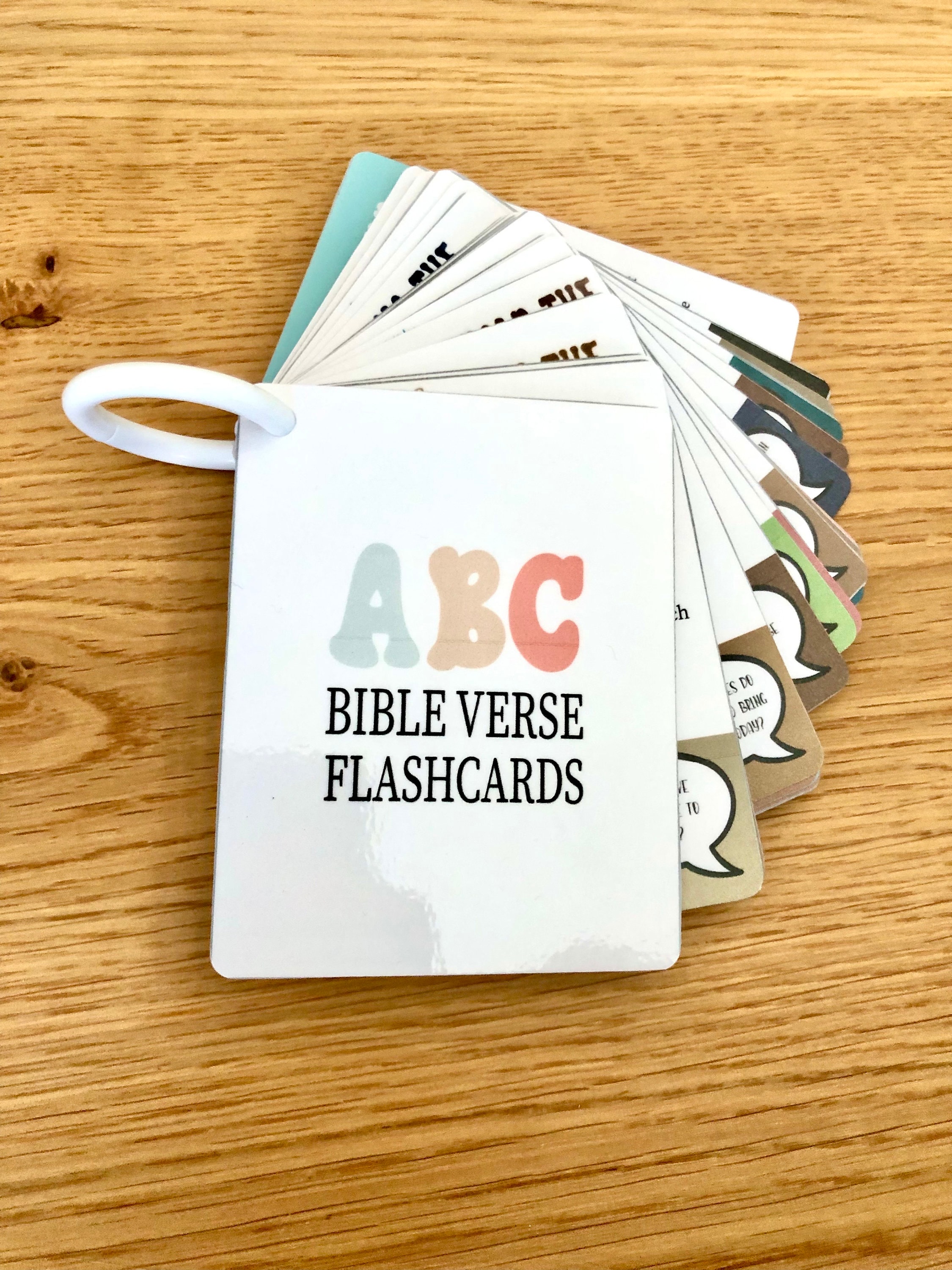 ABC Bible Verse Flashcards Kids Memory Verse Flashcards Homeschool ...