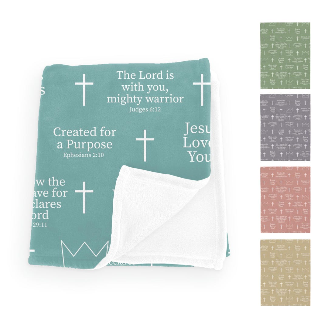 Bible Verse Baby Blanket | Personal Christian Baby Blanket| Baby Shower ...