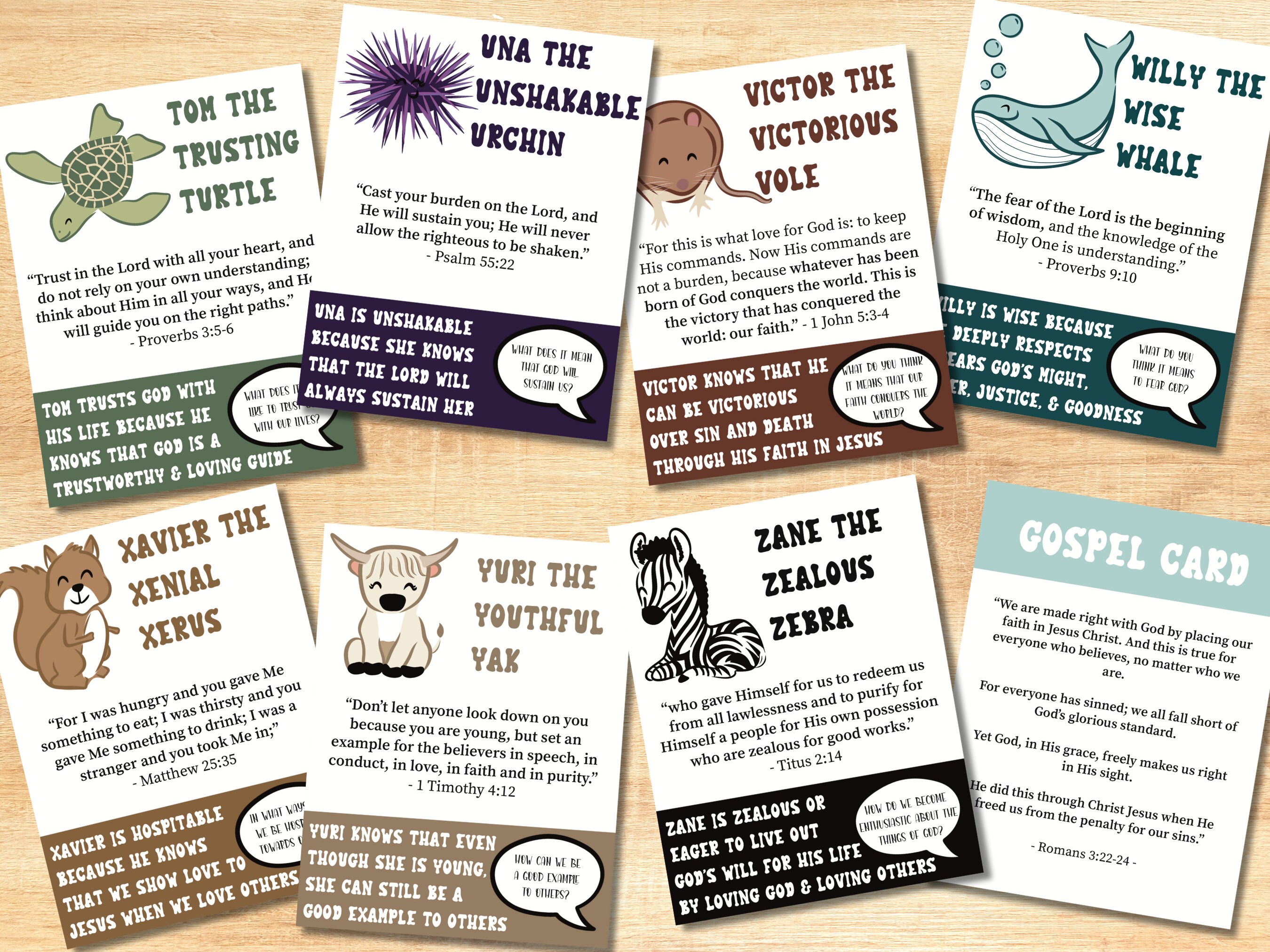 ABC Bible Verse Flashcards Kids Memory Verse Flashcards Homeschool ...