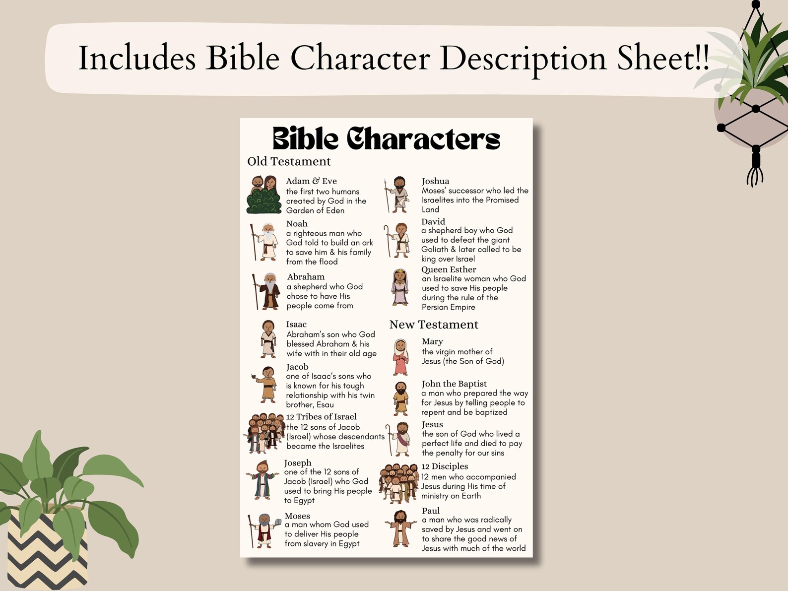 Kids Bible Character Game | Christian Kids Activity | Downloadable ...