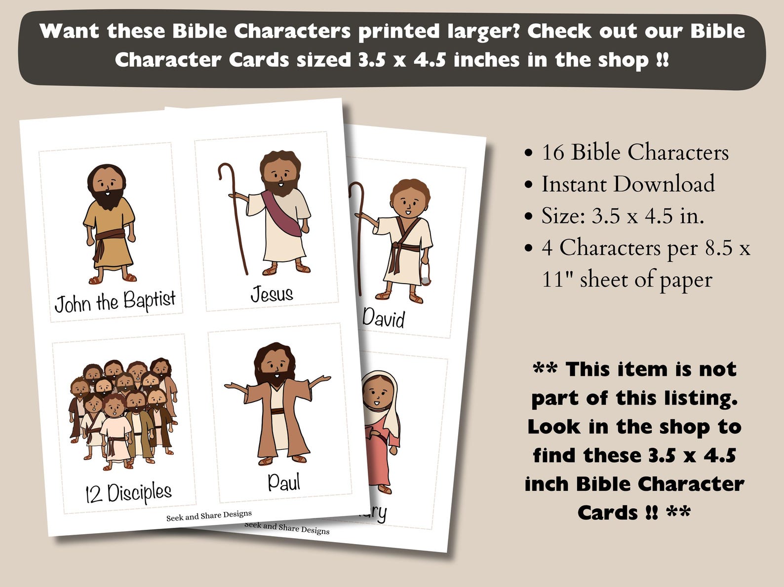 Kids Bible Character Game | Christian Kids Activity | Downloadable ...