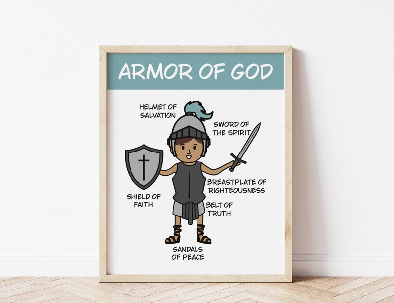 Armor of God Poster 8 Boys Armor of God Prints Sunday School Decor ...