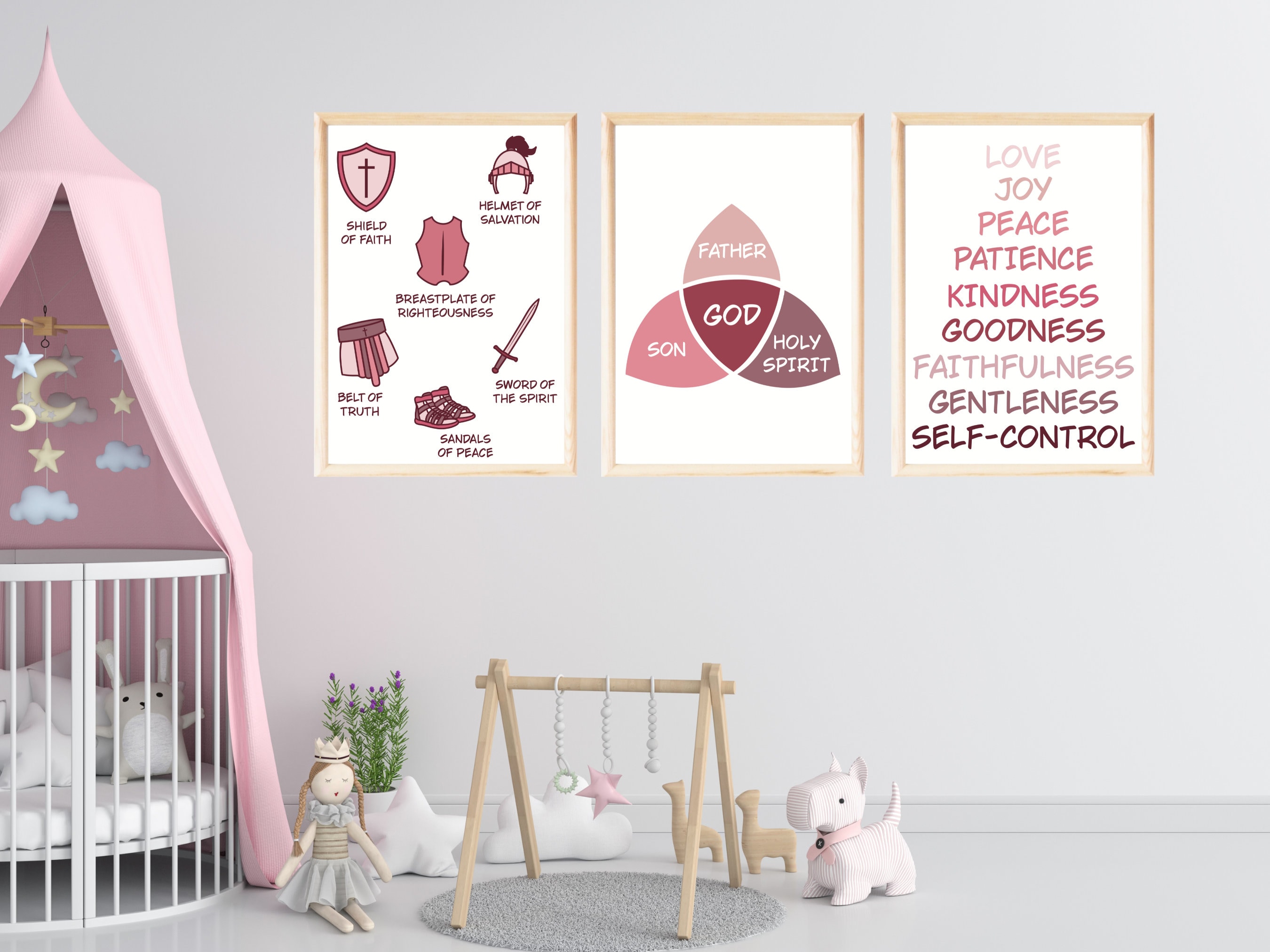 Fruit of the Spirit Armor of God Trinity Wall Art Christian - Etsy