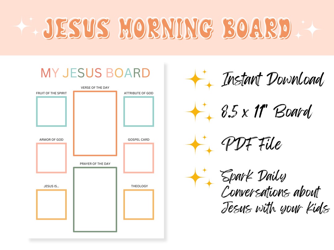 Kid Morning Board | Christian Homeschool Resource | Toddler Jesus Board ...