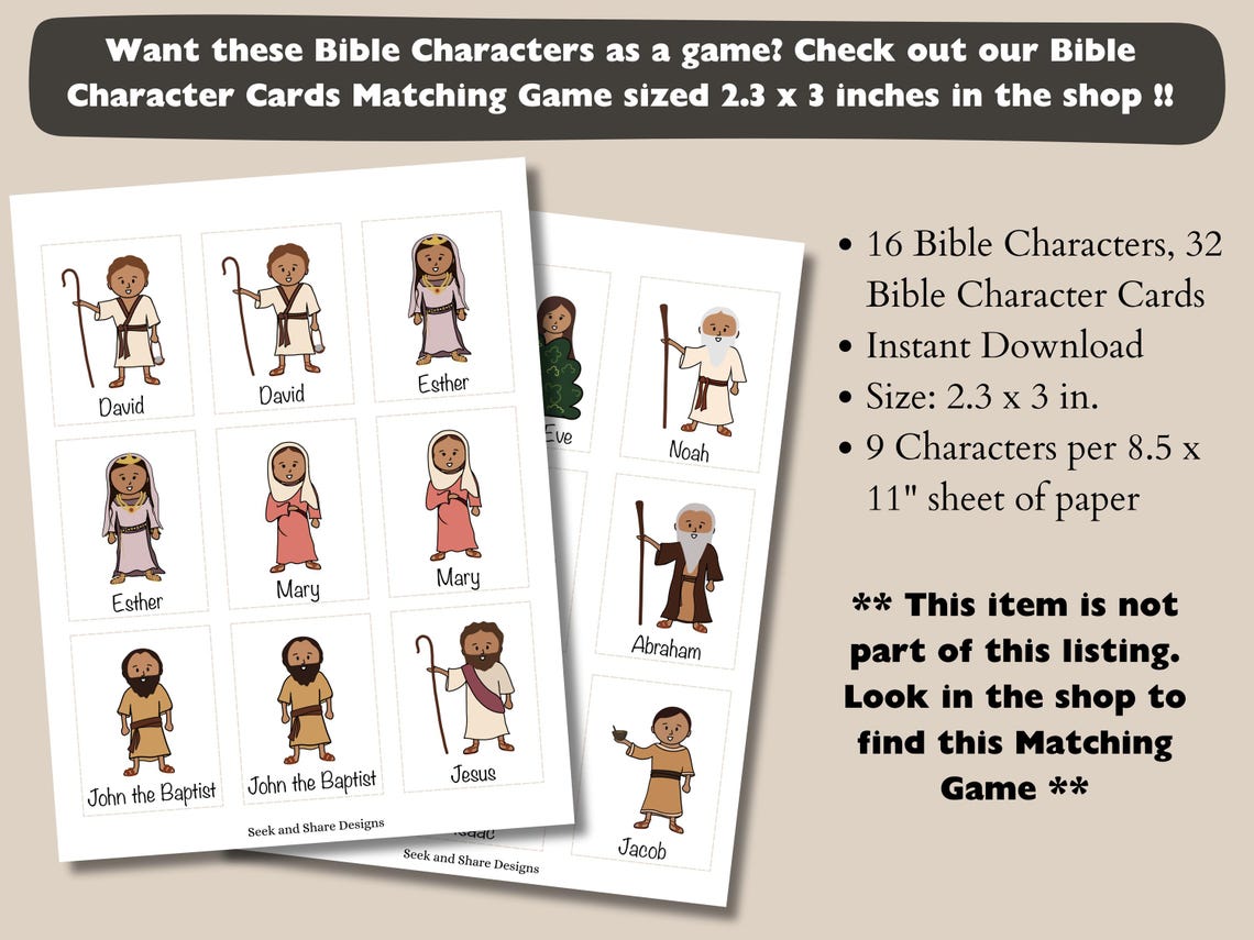 Downloadable Bible Characters | Bible Character Printable | Kids Bible ...