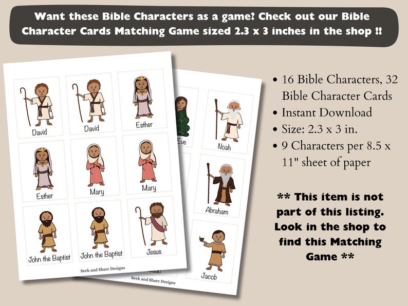 Downloadable Bible Characters | Bible Character Printable | Kids Bible ...