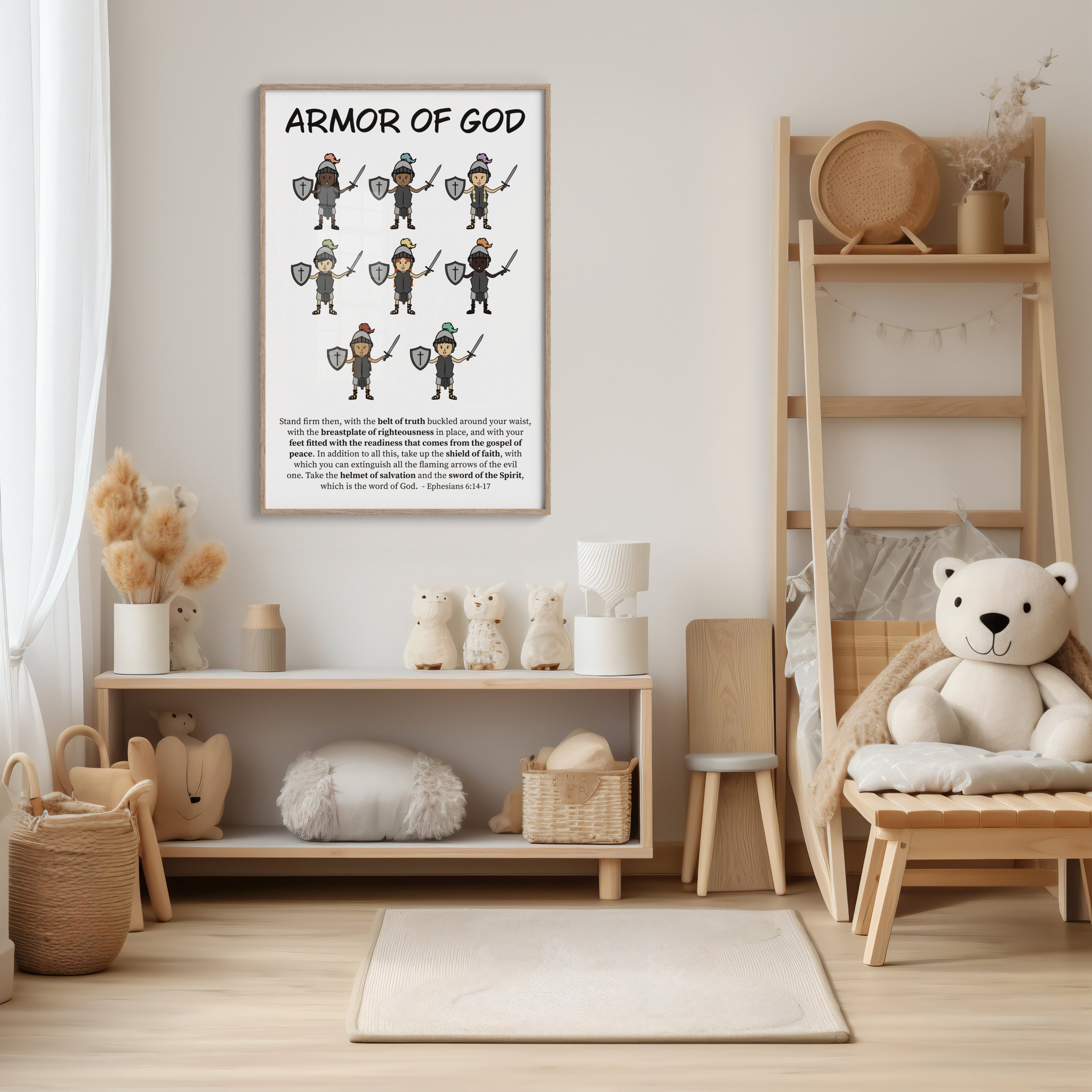 Armor of God Poster Sunday School Classroom Posters Christian Playroom ...