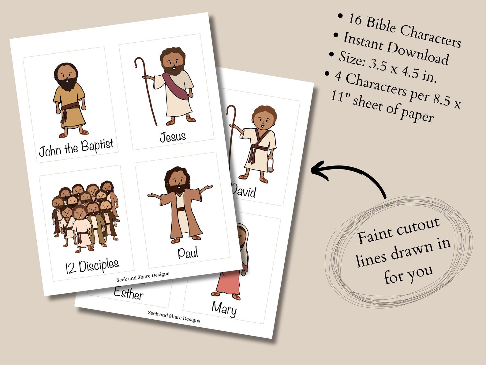Downloadable Bible Characters | Bible Character Printable | Kids Bible ...