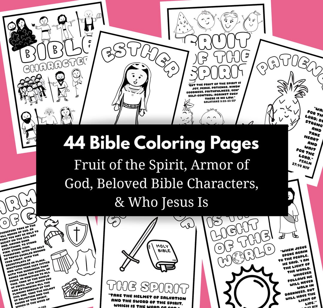 44 Bible Coloring Pages for Kids | Printable Fruit of the Spirit, Armor ...