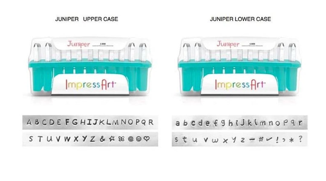 Two Impressart 3mm Juniper UPPER & LOWER Metal Letter Sets 2 , Diy ...