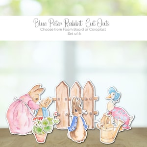 Blue Peter Rabbit Backdrop and Cut Outs, Blue Peter Rabbit Baby Shower ...