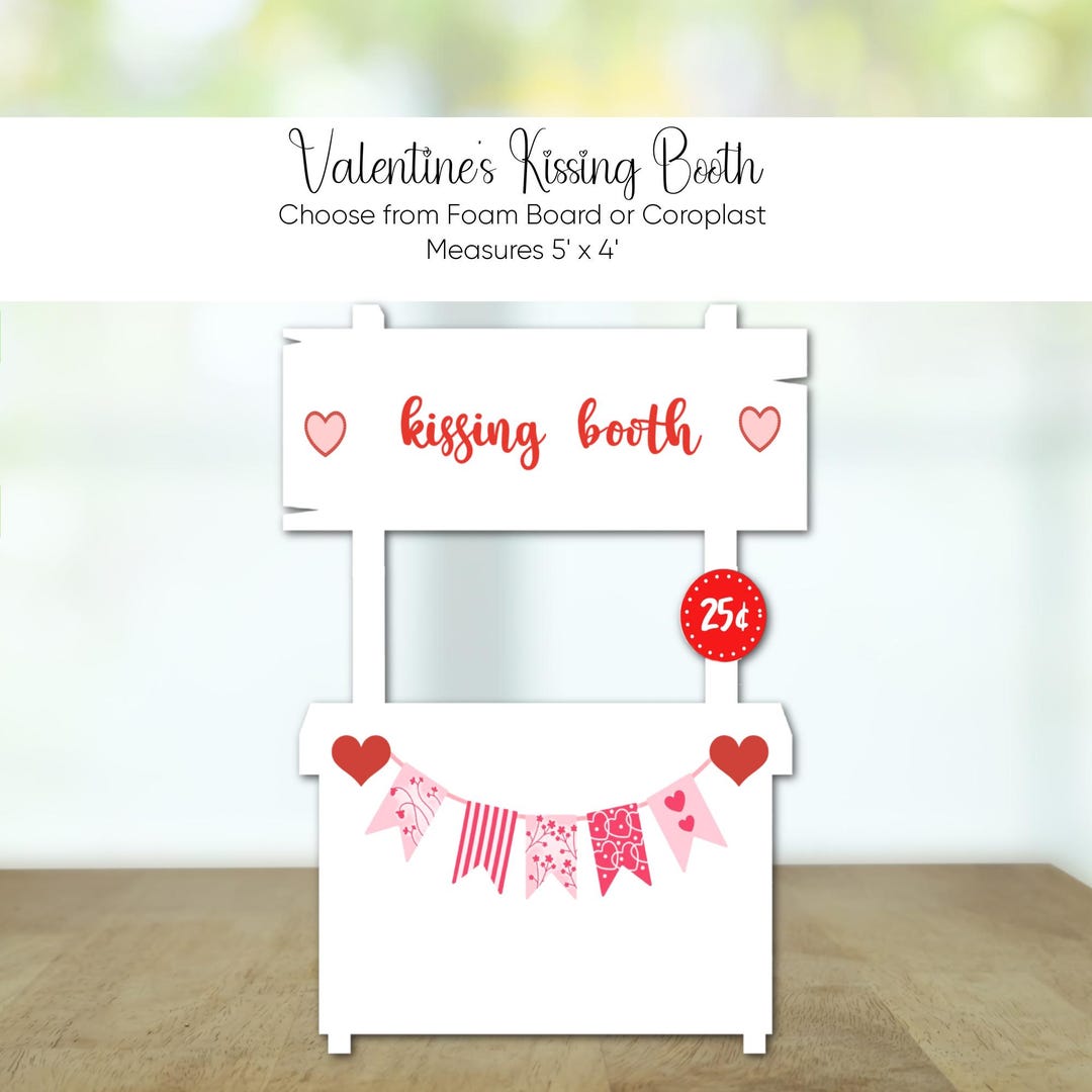 Valentine's Day Kissing Booth Prop, 5 Foot Tall Photography Kissing ...