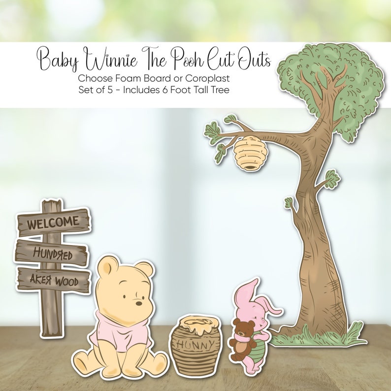 Winnie the Pooh Baby Shower Cutouts: First Birthday Party Props - Etsy