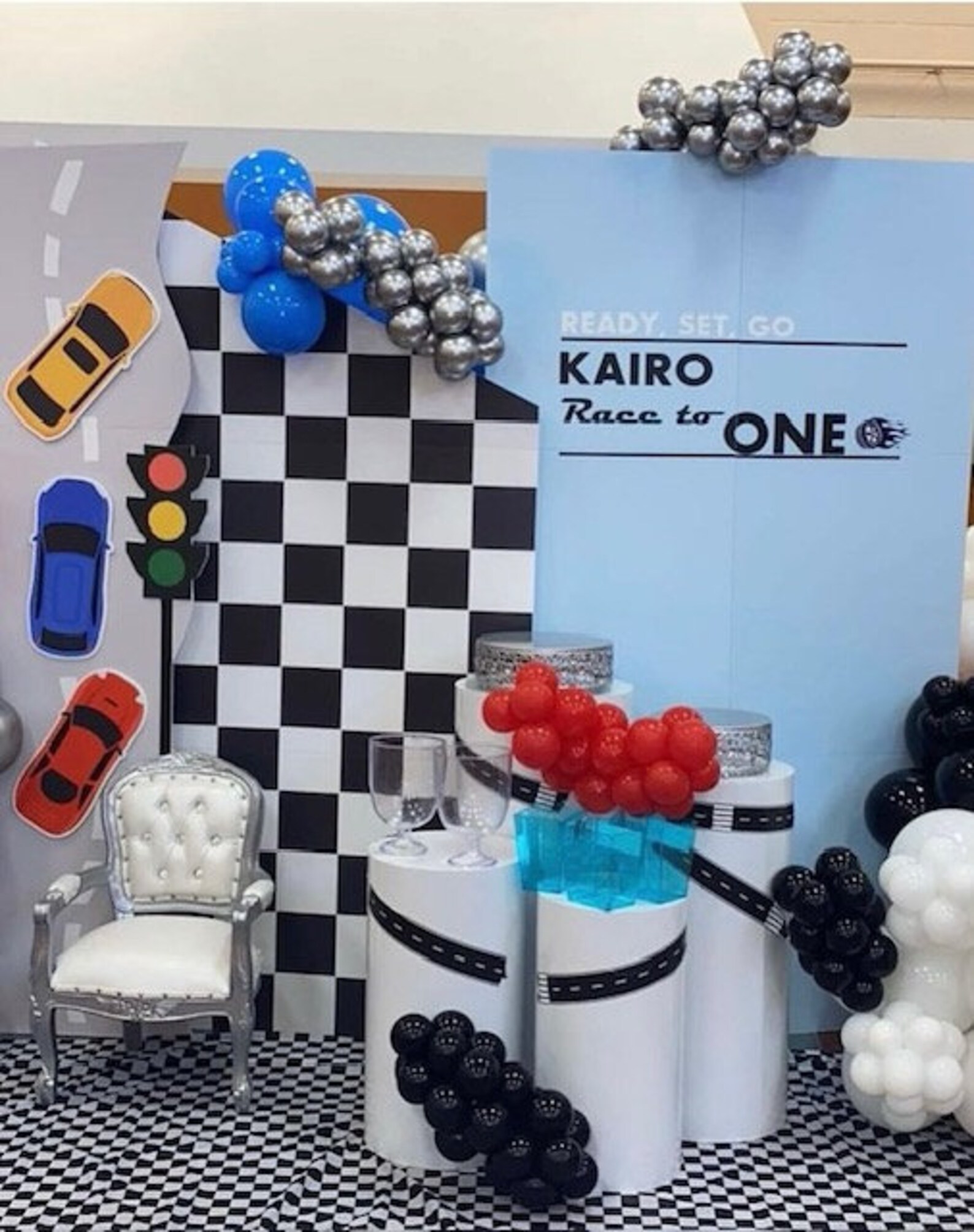 Race Car Birthday Backdrop Set and Props, Race Car Themed Decorations ...