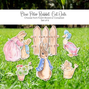 Blue Peter Rabbit Backdrop and Cut Outs, Blue Peter Rabbit Baby Shower ...