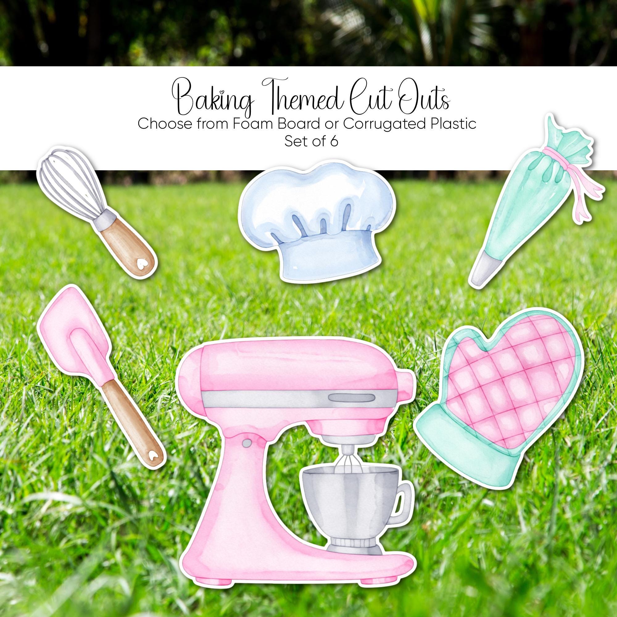Set of 6 Baking Themed Cut Outs, Baking Birthday Party Decorations ...