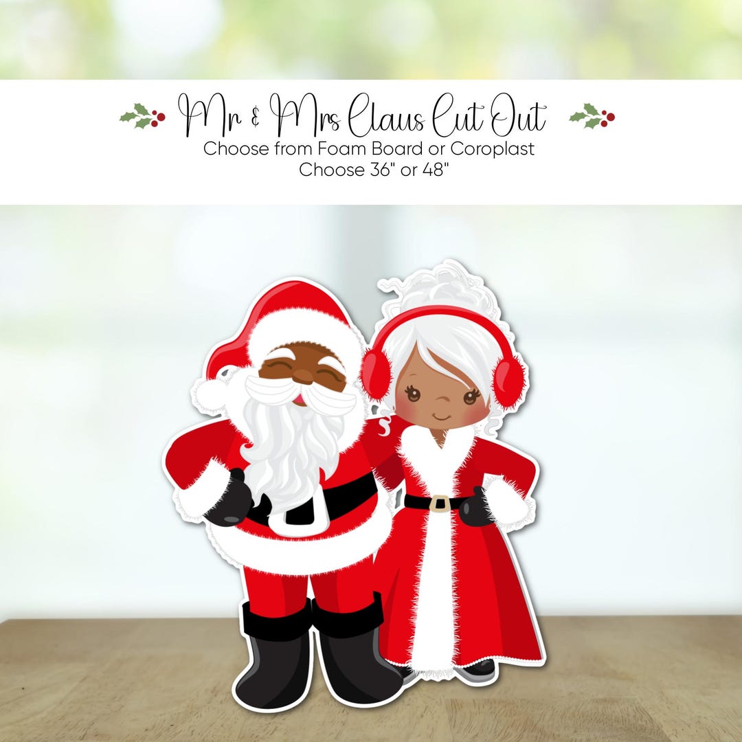 Santa Claus and Mrs Claus Cut Out, Santa Claus Christmas Party Prop ...