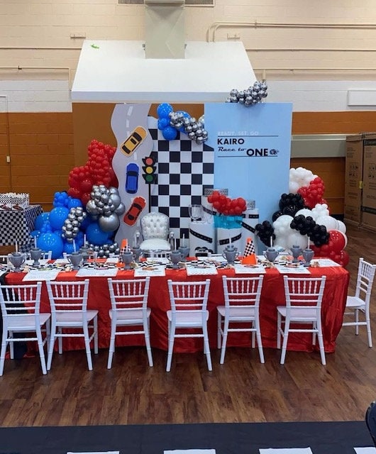 Race Car Birthday Backdrop Set and Props, Race Car Themed Decorations ...