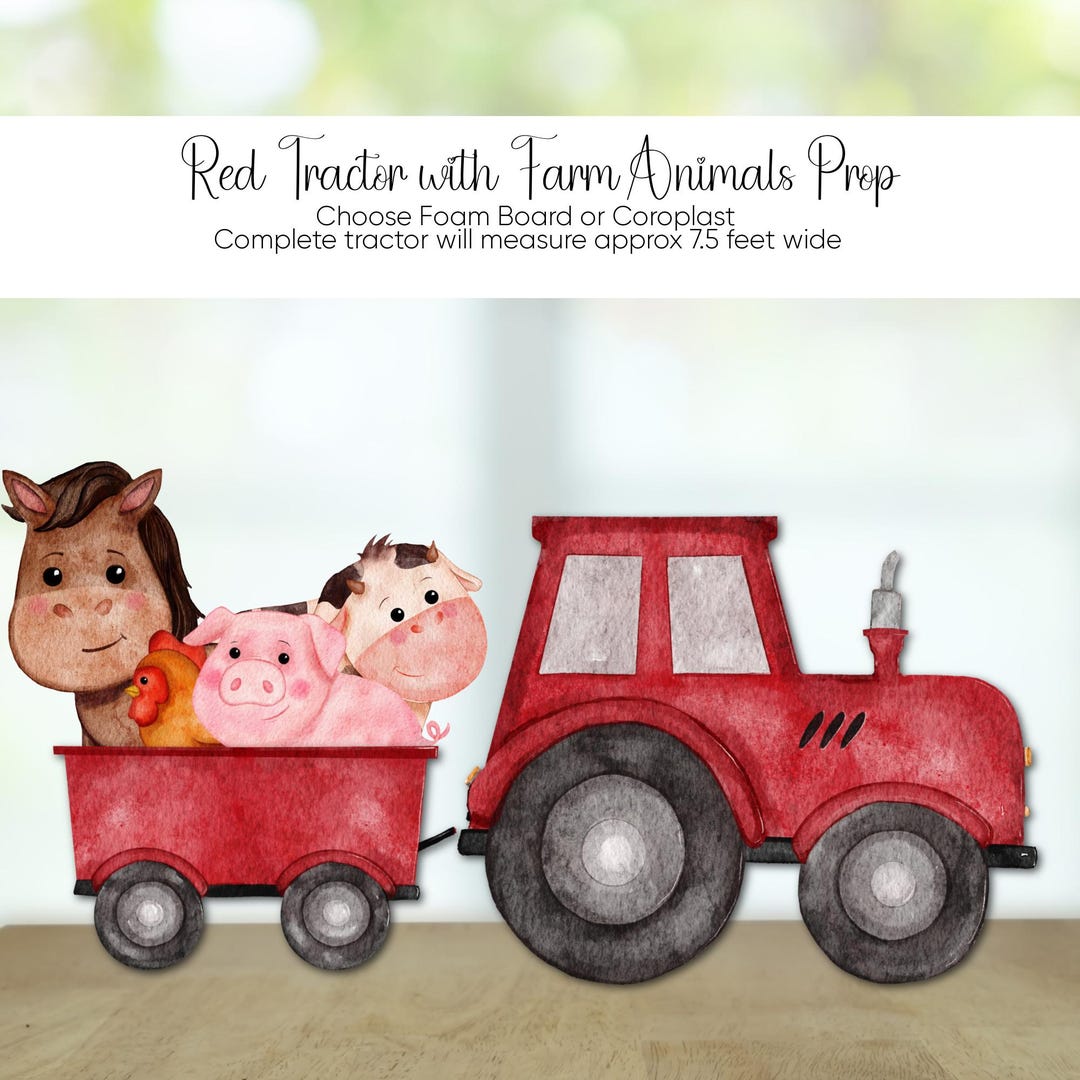 Red Tractor & Farm Animal Cutouts: Birthday Party Photo Props - Etsy
