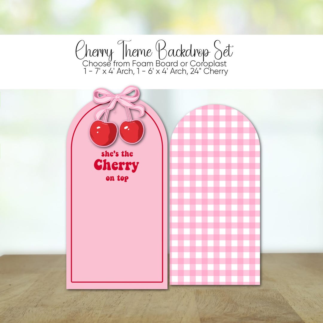She's the Cherry on Top Backdrops and Cut Out, Cherry Birthday Backdrops and Cut Out, Cherry ...