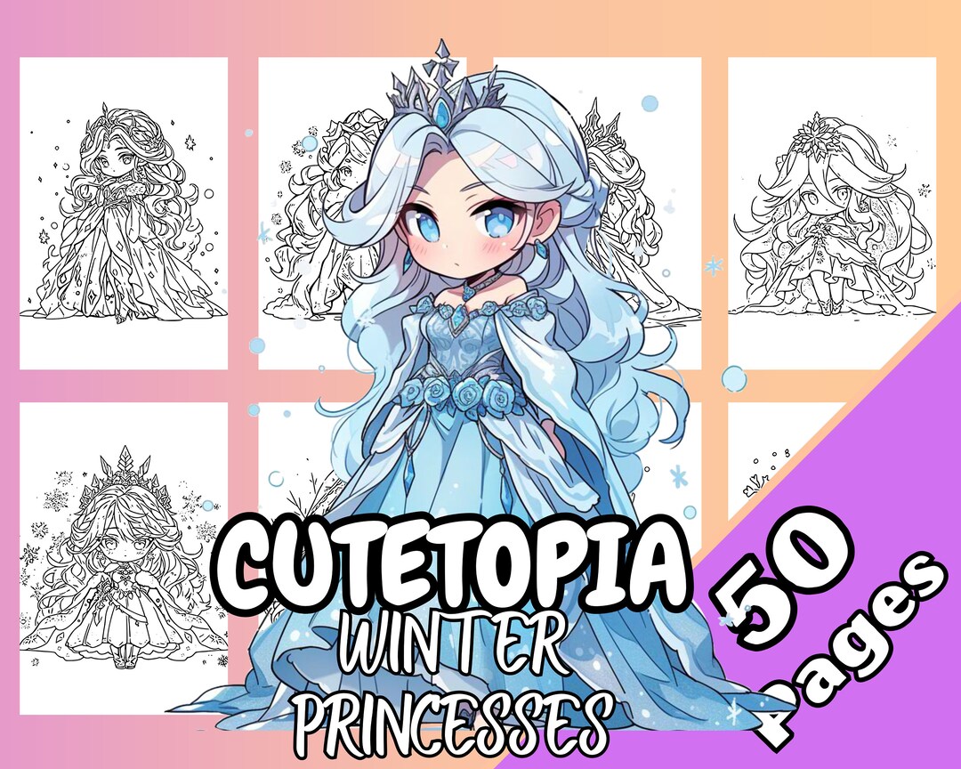 Cutetopia Winter Princesses Coloring Book Digital Download - Etsy