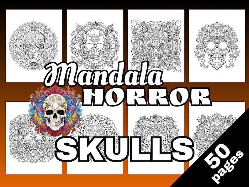 Mandala Skulls 1 Coloring Book - Etsy