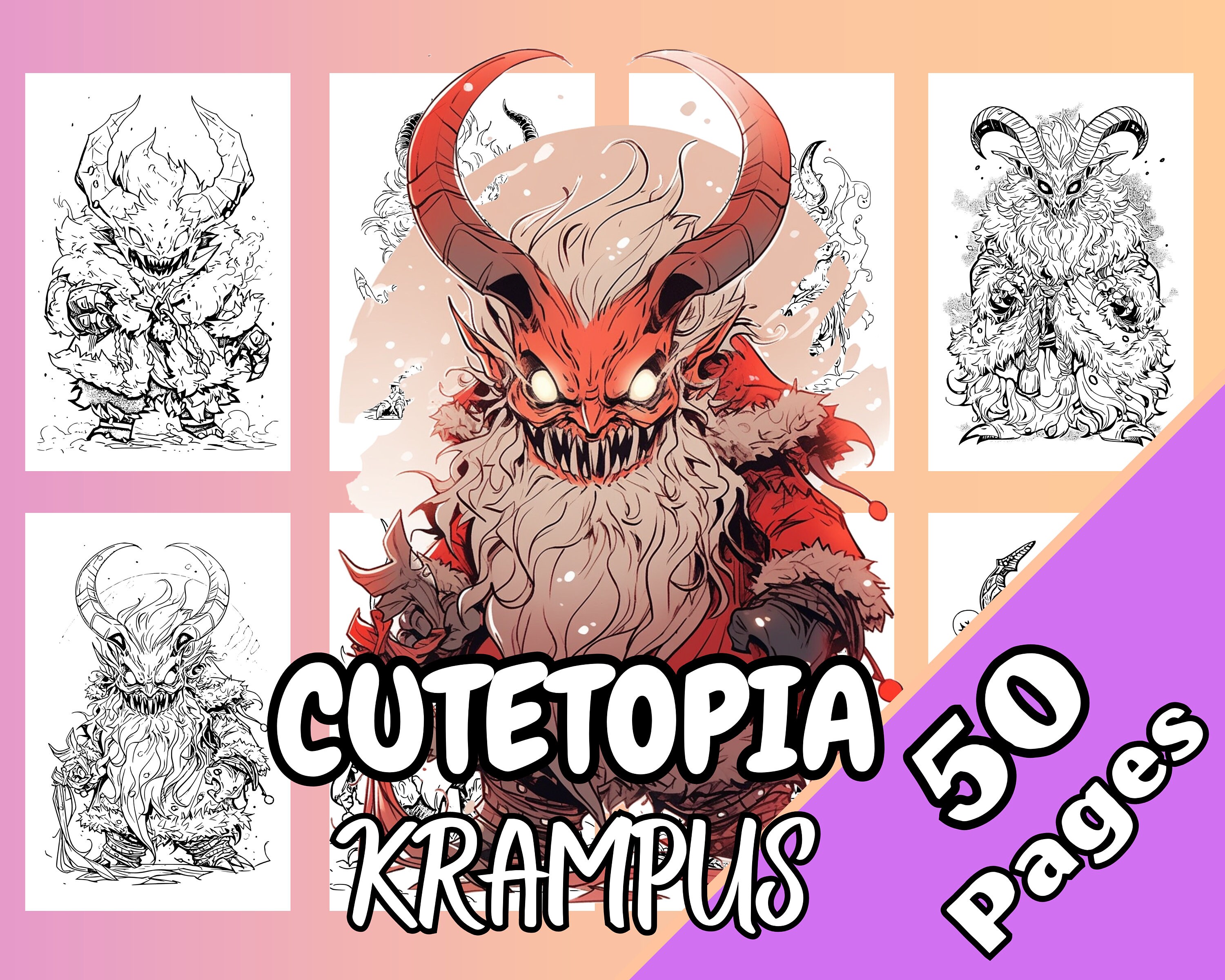 Cutetopia Krampus Coloring Book Digital Download - Etsy