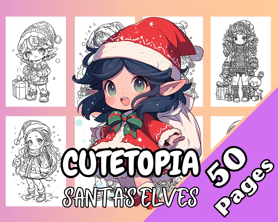 Cutetopia Santa's Elves Coloring Book Digital Download - Etsy
