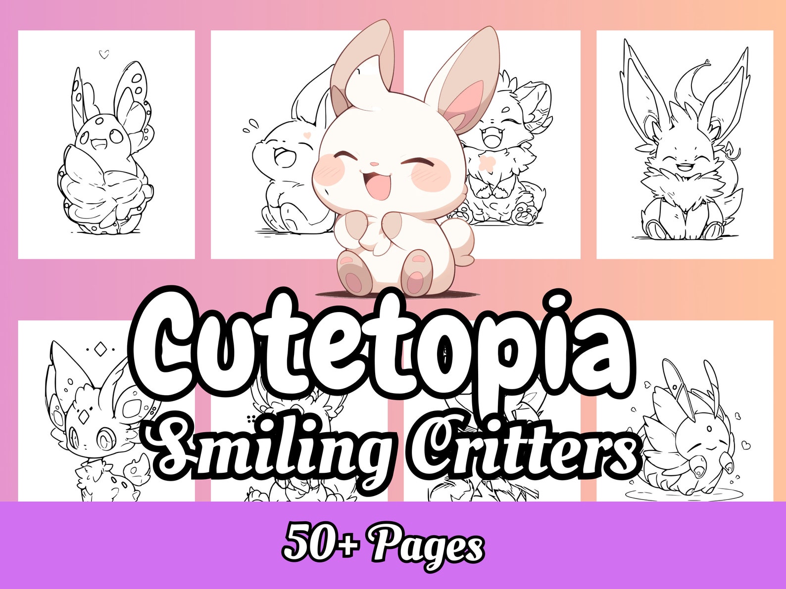 Cutetopia Smiling Critters Coloring Book - Etsy