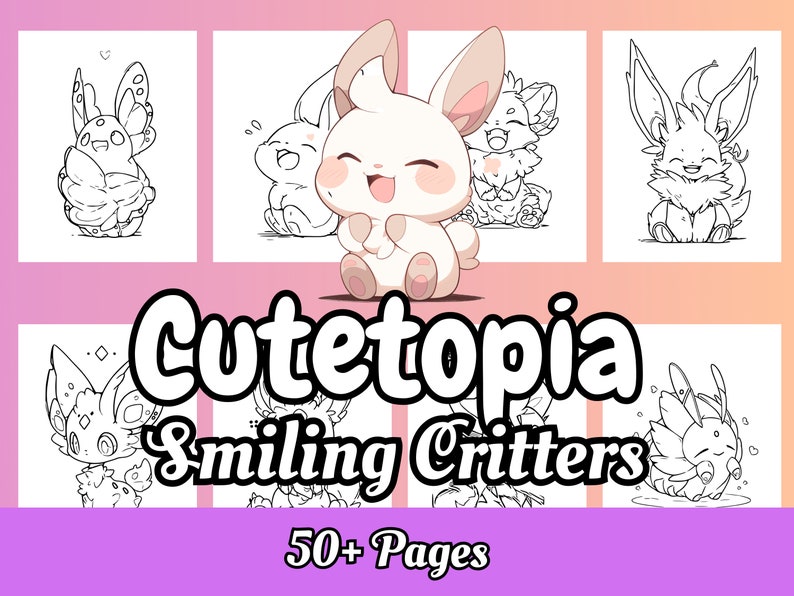 Cutetopia Smiling Critters Coloring Book - Etsy