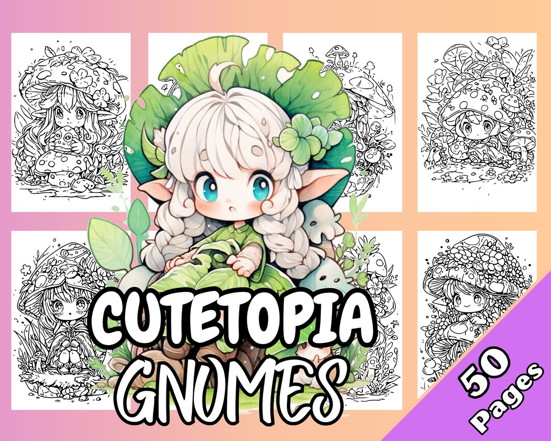 Cutetopia Gnomes Coloring Book Digital Download - Etsy