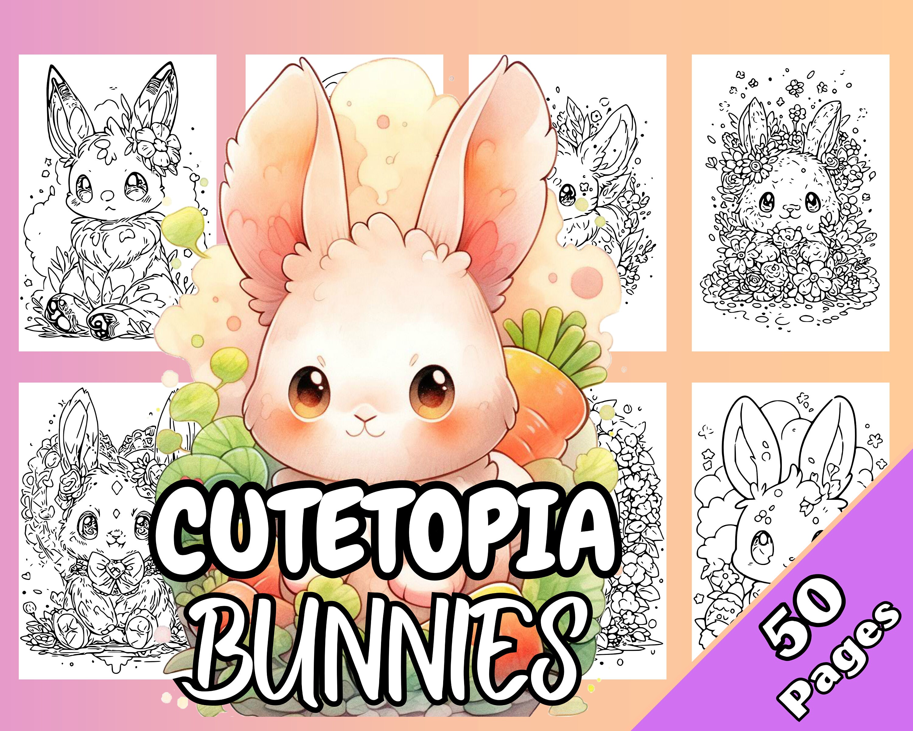 Cutetopia Bunnies Coloring Book Digital Download - Etsy