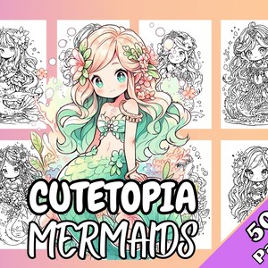 Cutetopia Mermaids Coloring Book Digital Download - Etsy
