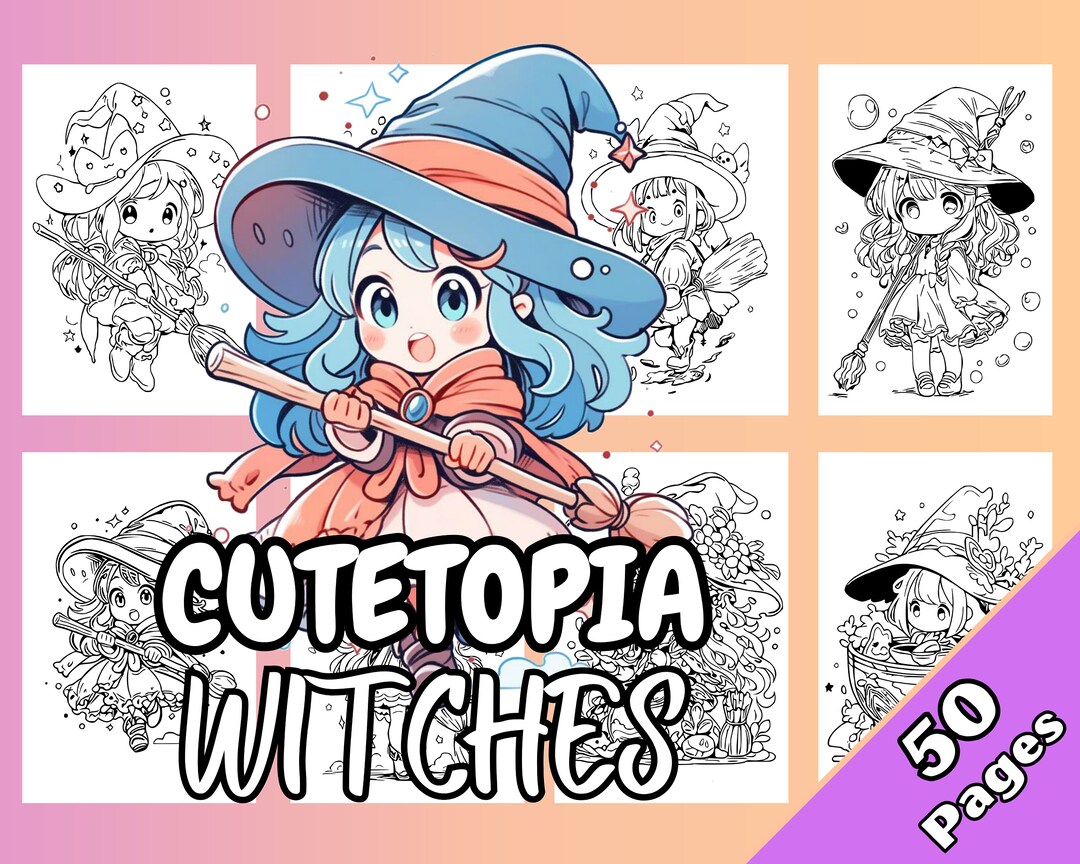 Cutetopia Witches Coloring Book Digital Download - Etsy