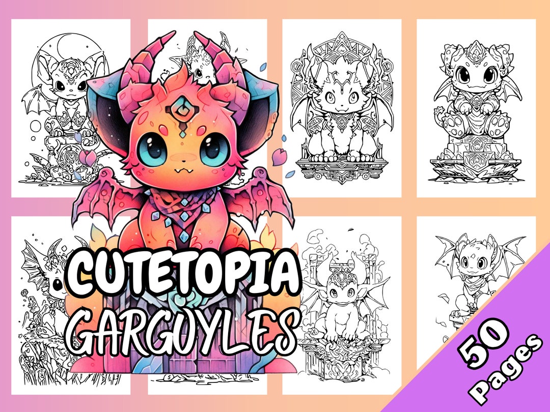 Cutetopia Gargoyles Coloring Book - Etsy