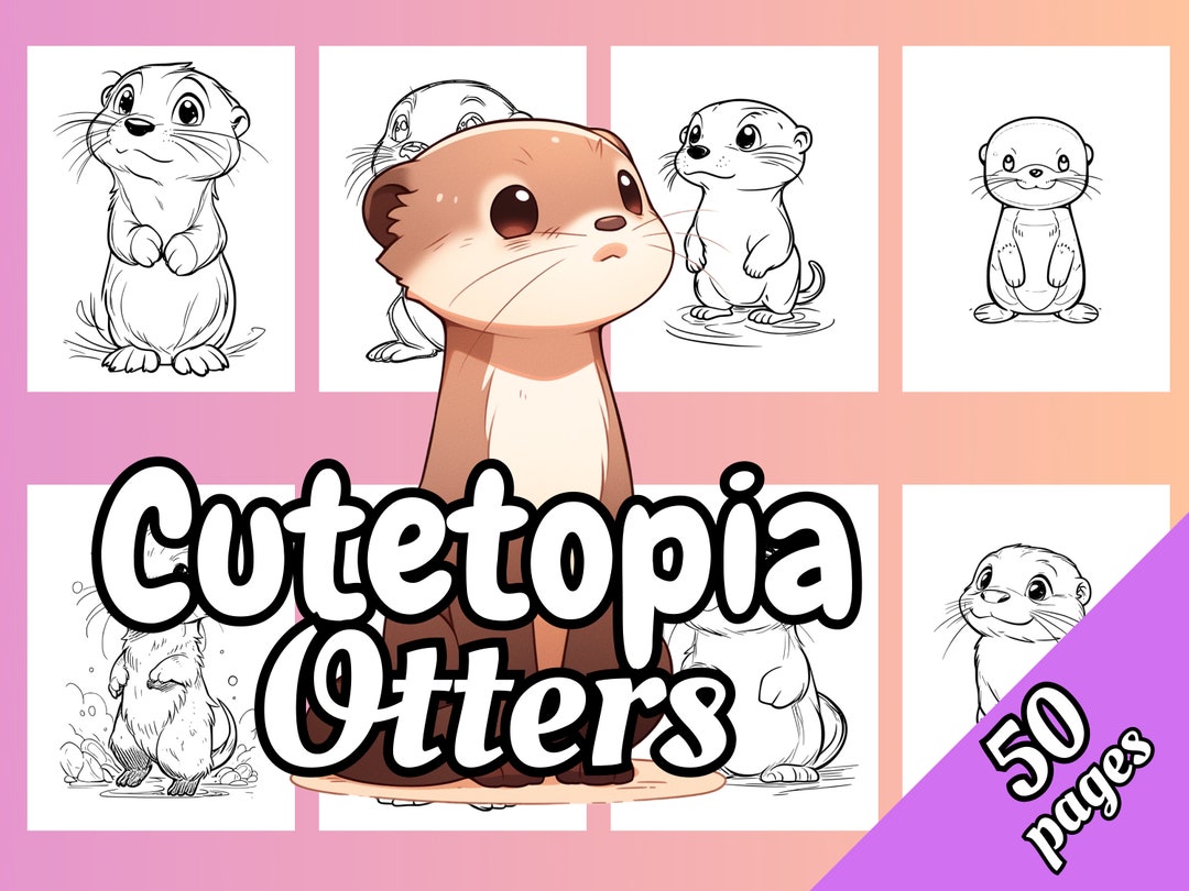 Cutetopia Otters Coloring Book - Etsy