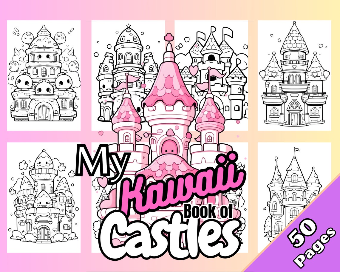 My Kawaii Castles Coloring Book - Etsy
