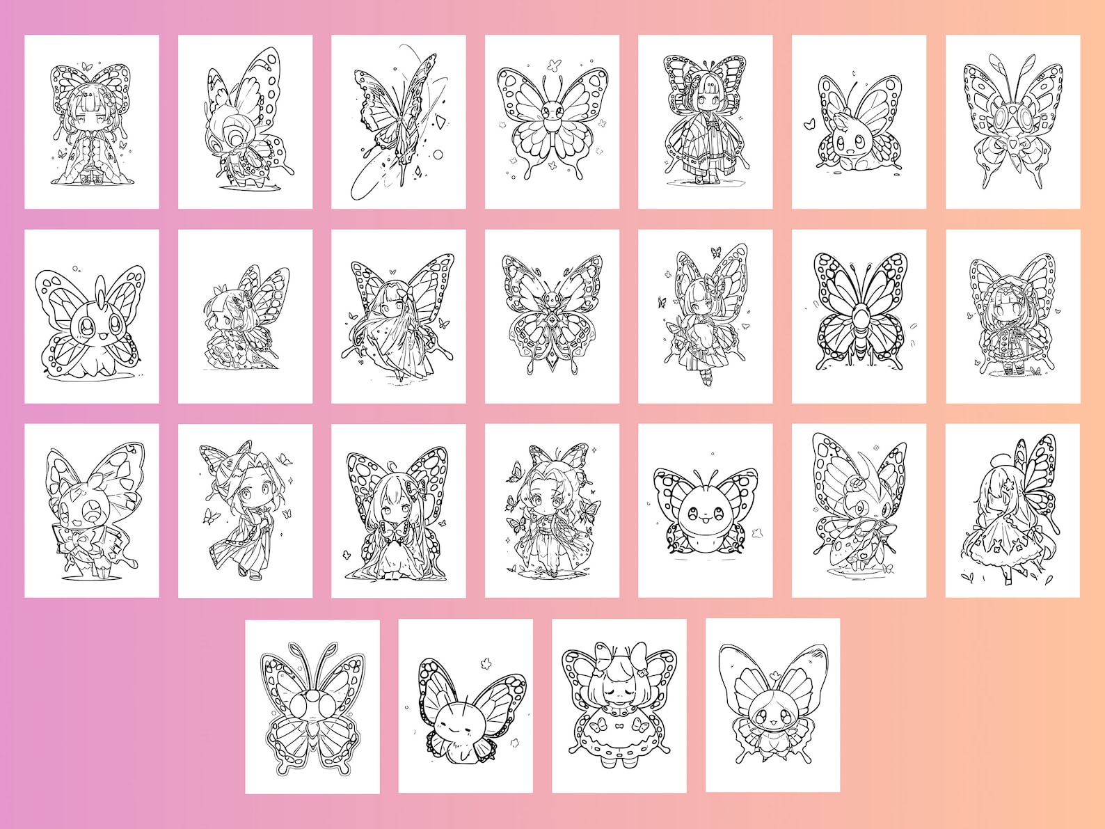 Cutetopia Butterflies Coloring Book - Etsy