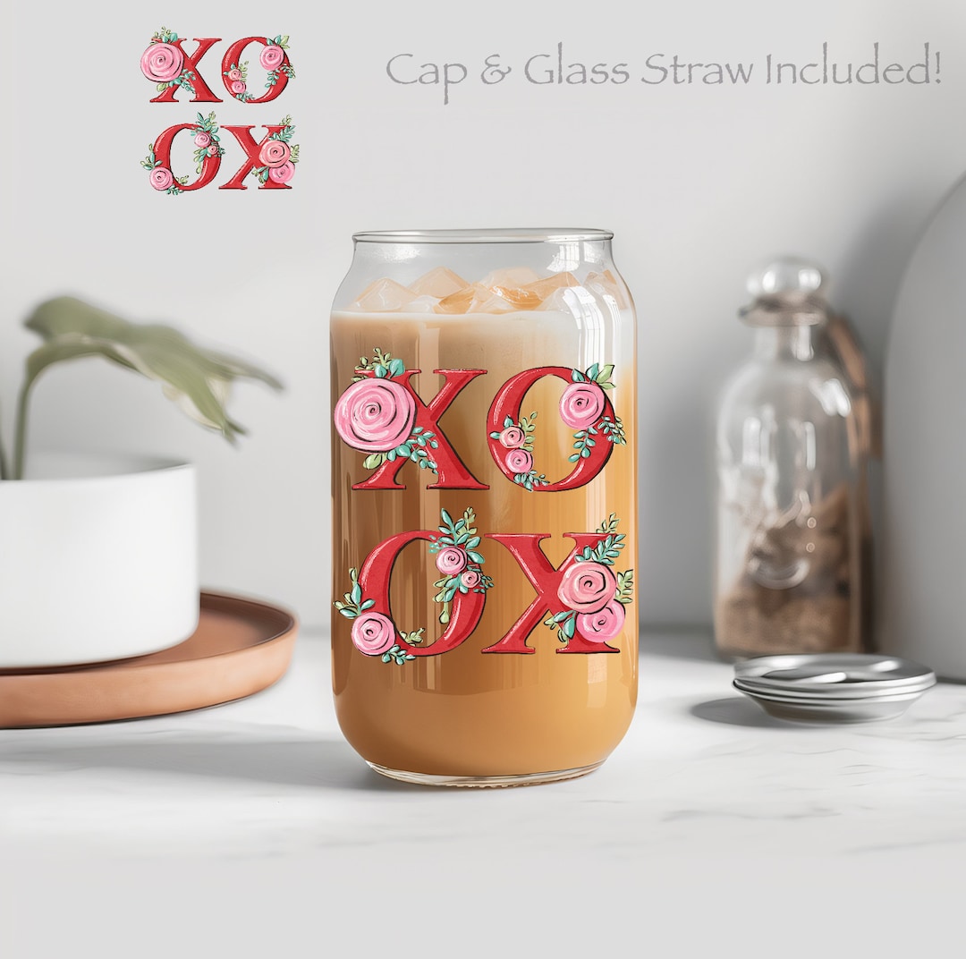 XOXO Floral 16oz Libby Glass Cup - Etsy