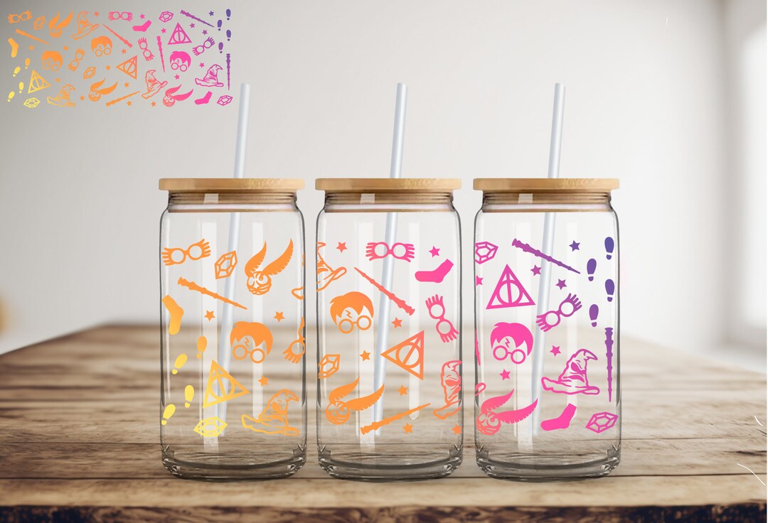 Rainbow HP 16oz Libby Glass Cup - Etsy