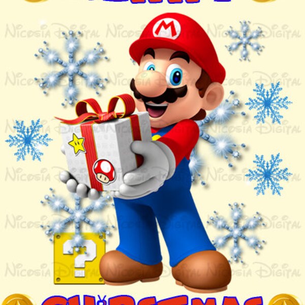 Mario Christmas Png - Etsy