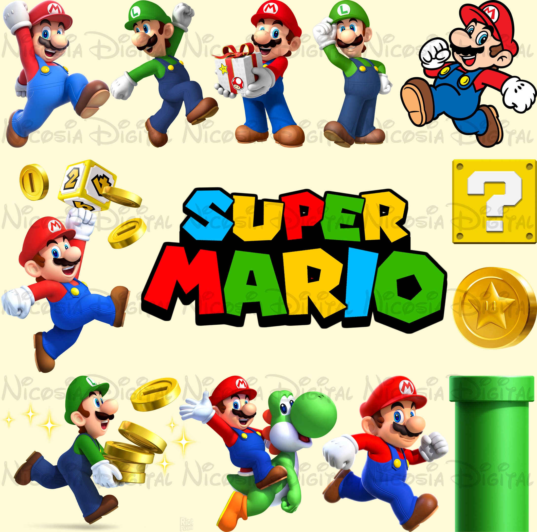 Mario Clipart Bundle + Alphabet, Mario Svg Cut Files for Cricut ...