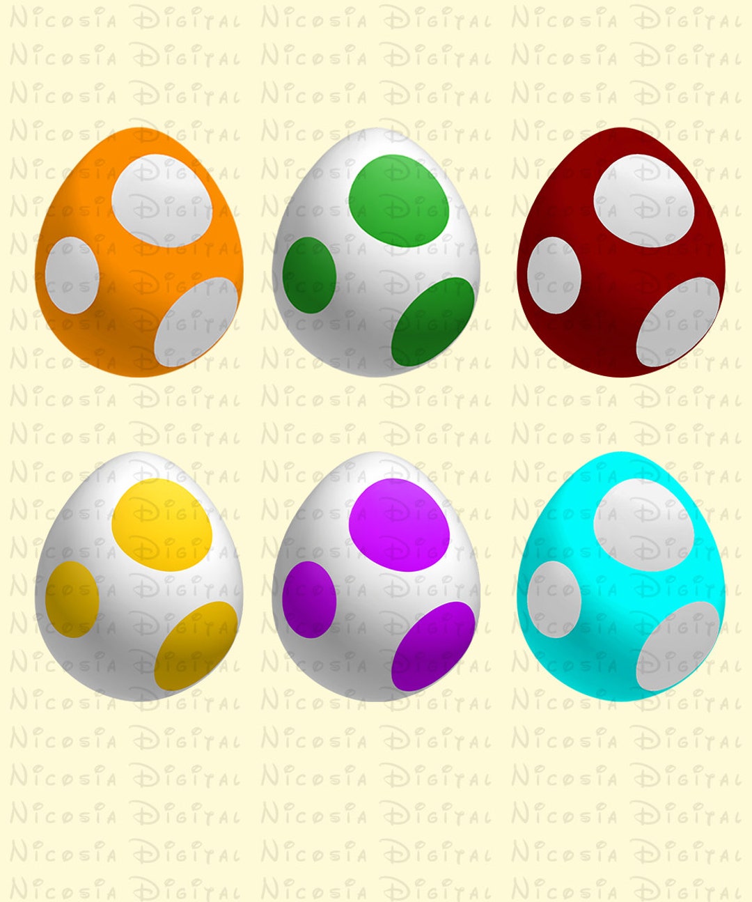 Yoshi Eggs SVG, Mario Game SVG, Cute Yoshi Egg Svg, Digital Clipart, Svg, Png, Dxf, Eps, Pdf ...