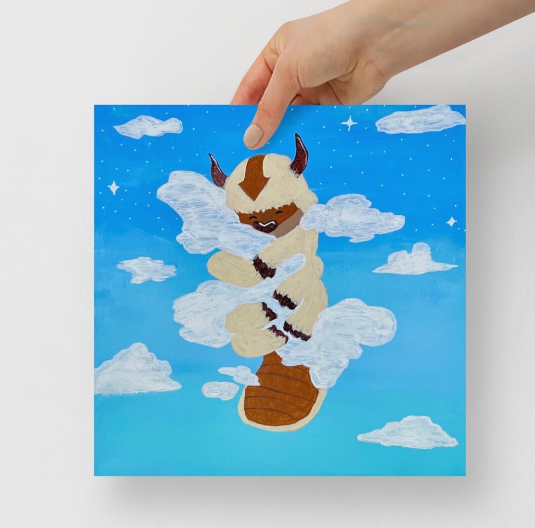 Flying Bison Art Print Anime ATLA Wall Decor Gift for Her/him Fanart - Etsy